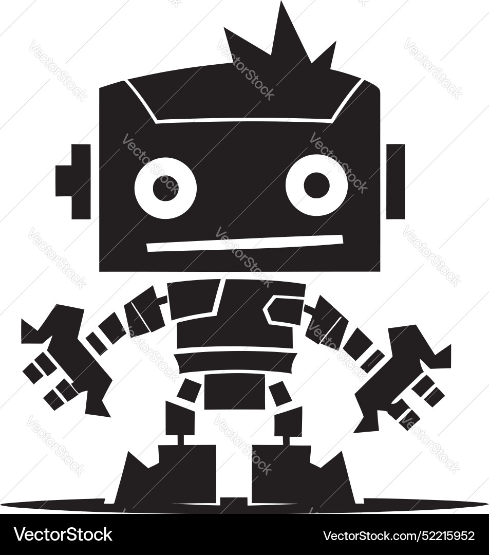Sweet sentinel cute tiny combat bot emblem nano Vector Image