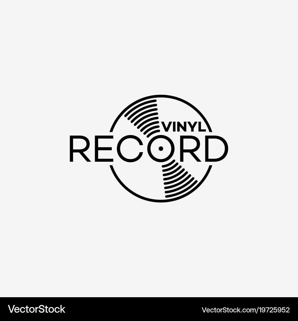 Vinyl record logo Royalty Free Vector Image - VectorStock