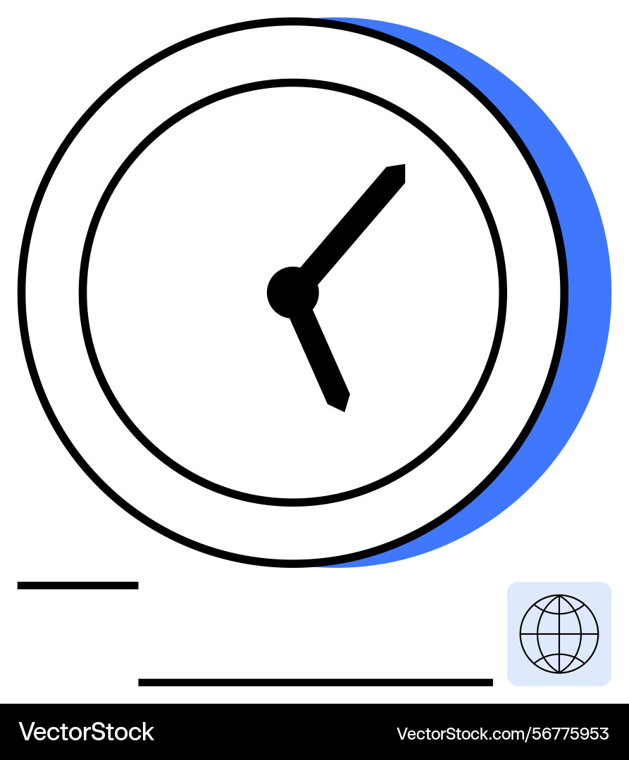 Analog clock with minimalist design next Vector Image