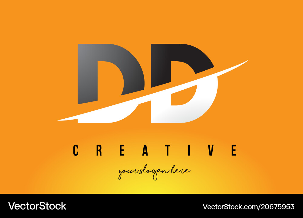 Dd d letter modern logo design with yellow Vector Image