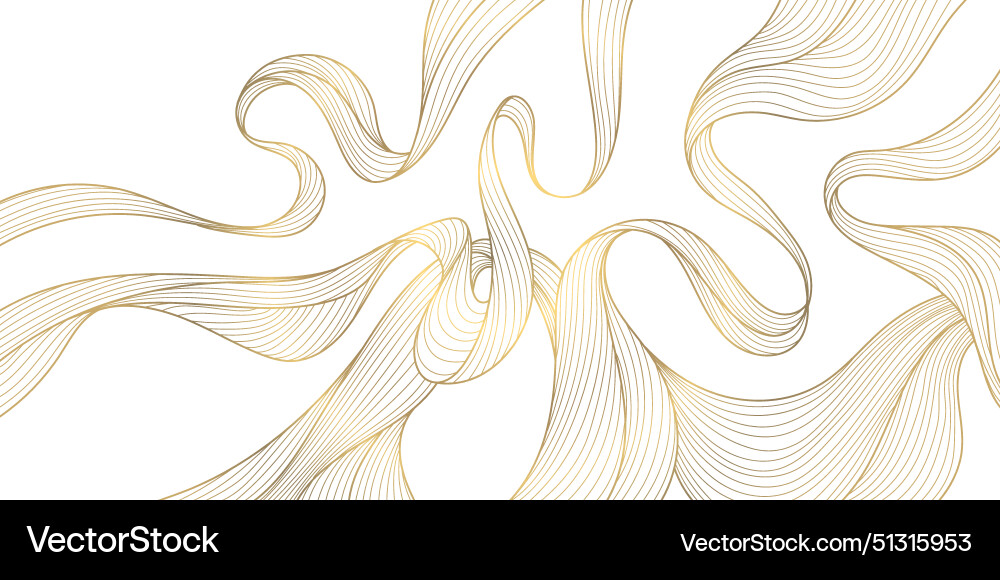 Gold wave on white background Royalty Free Vector Image