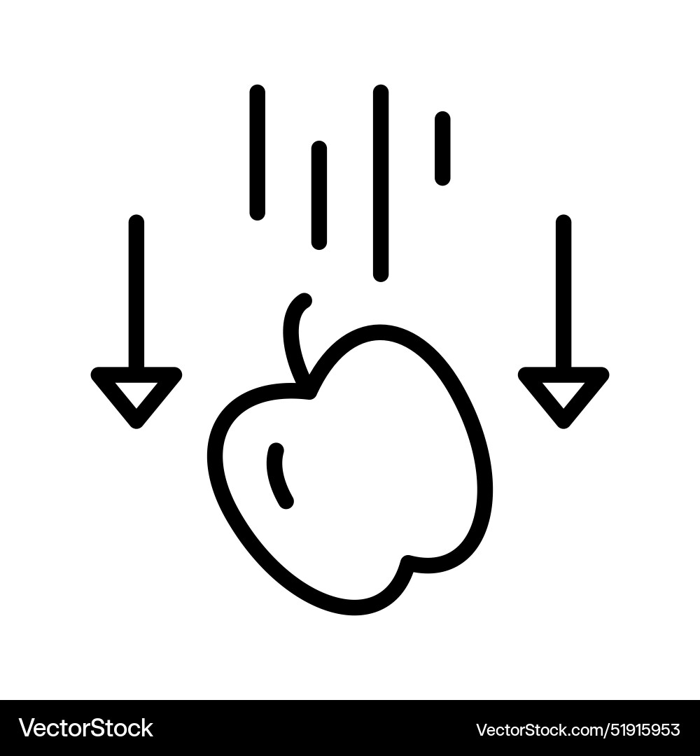 Gravity icon set physics force for science Vector Image