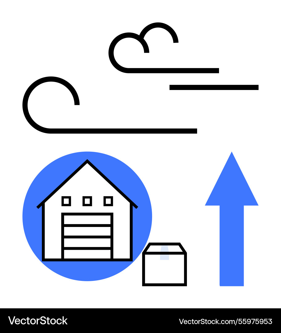 Logistics and warehouse shipping with air freight Vector Image