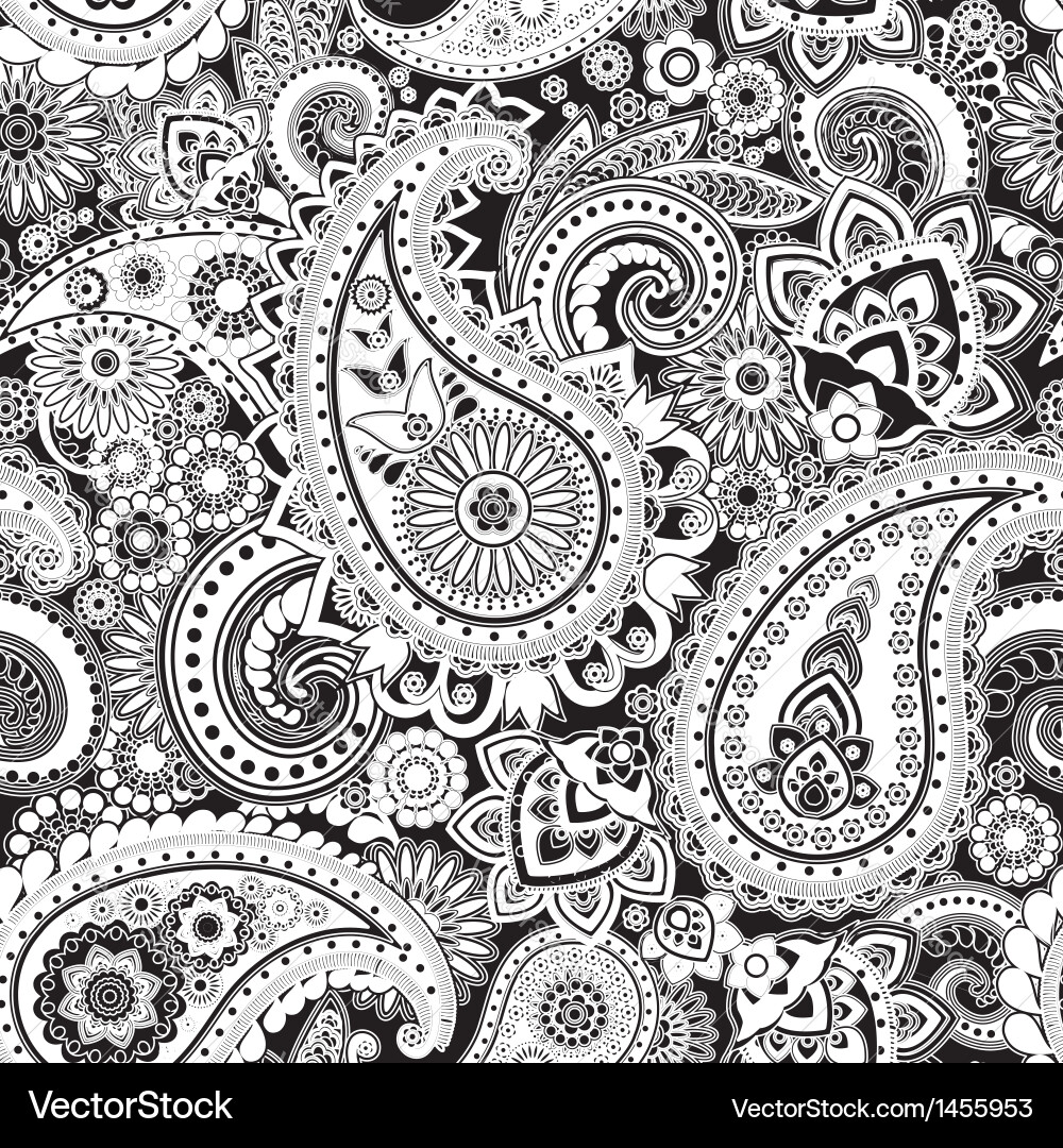 Seamless Floral Paisley Vector Images (over 23,000)