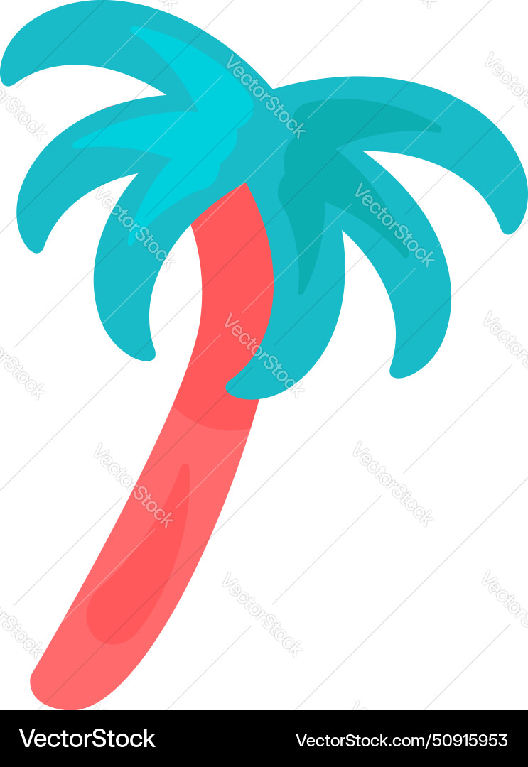 Spreading coconut palm with wide crown Royalty Free Vector