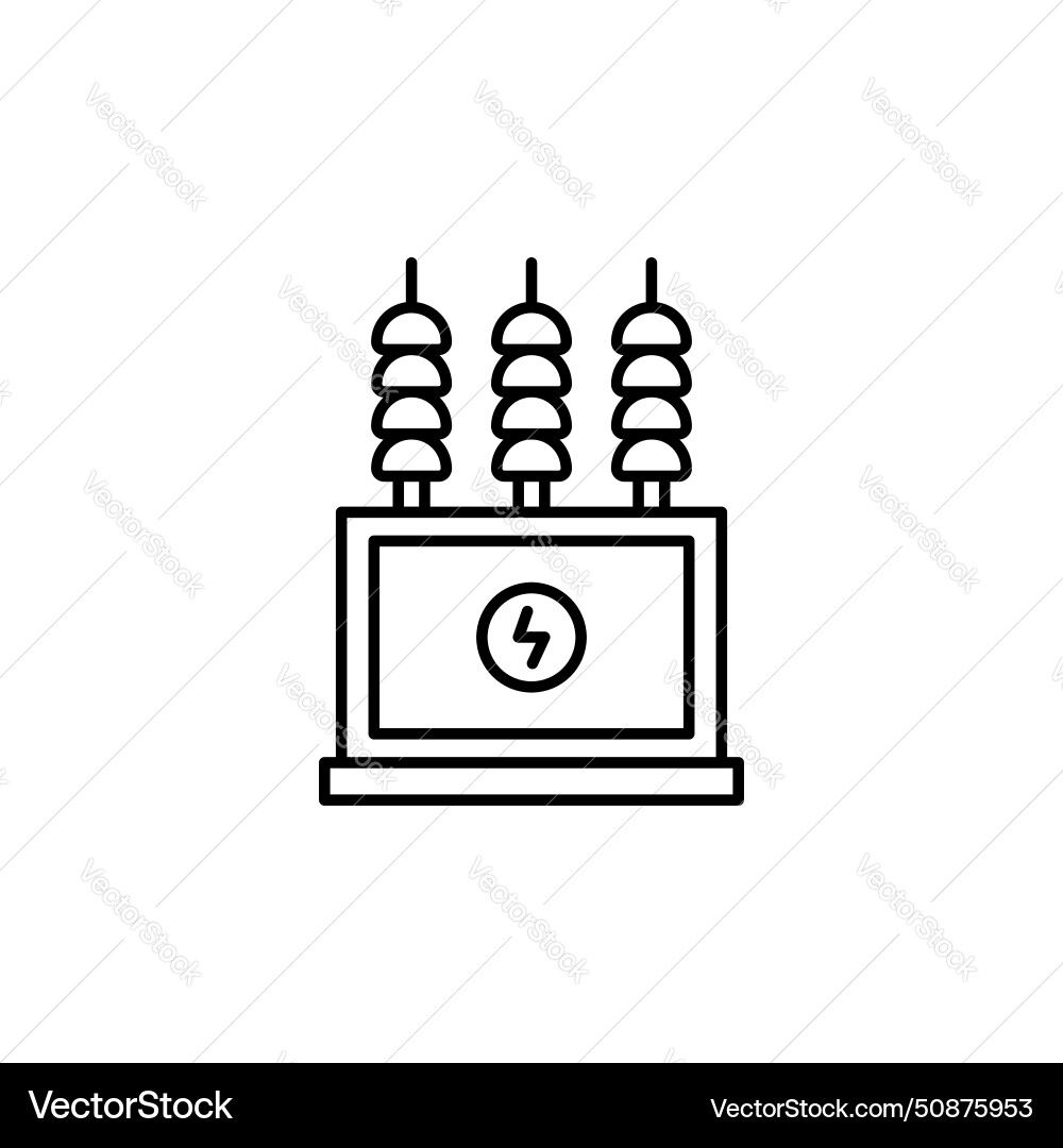 Transformer icon set power substation electric Vector Image