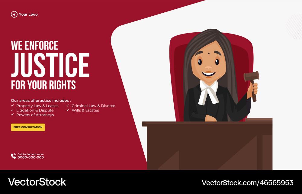 We enforce justice for your right landscape banner