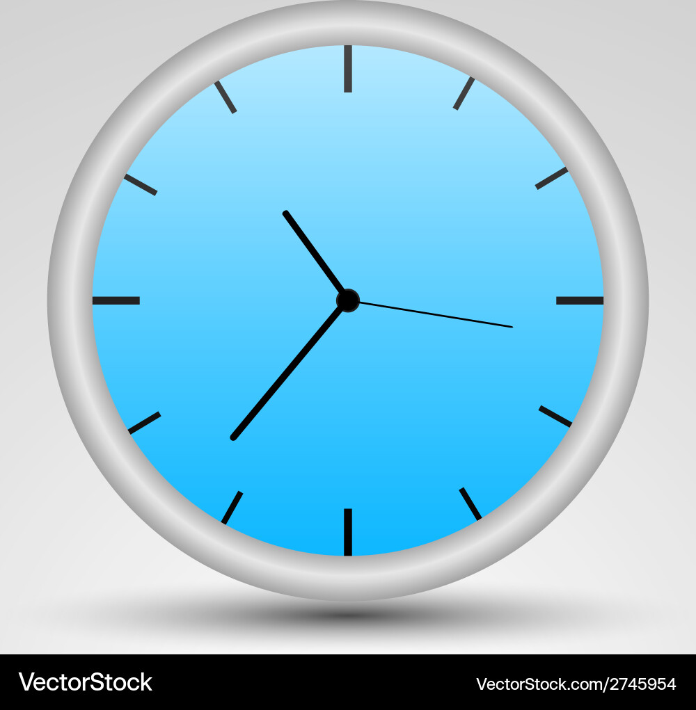A blue clock Royalty Free Vector Image - VectorStock