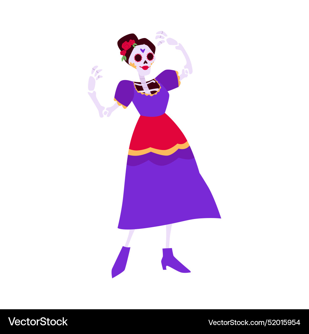 A skeleton for the day of dead Royalty Free Vector Image