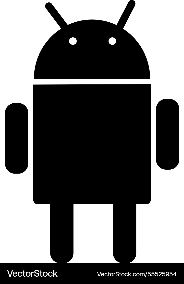 Android logo silhouette file eps Royalty Free Vector Image