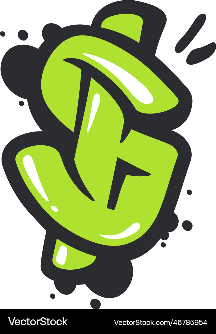 Dollar sign street art Royalty Free Vector Image