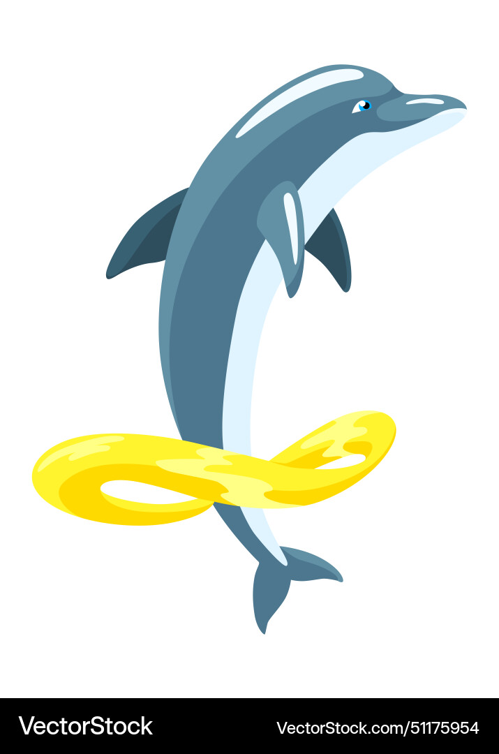 Dolphin cartoon character ocean mammal in motion Vector Image