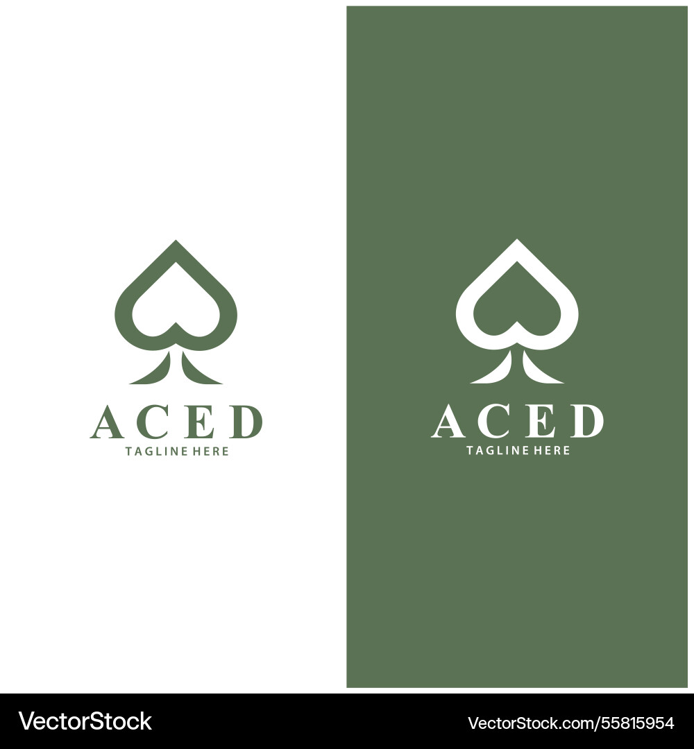 Poker card logo gambling game design simple Vector Image