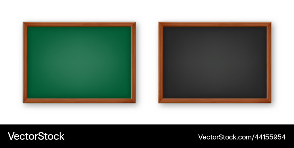 Realistic blank chalkboard in a wooden frame Vector Image