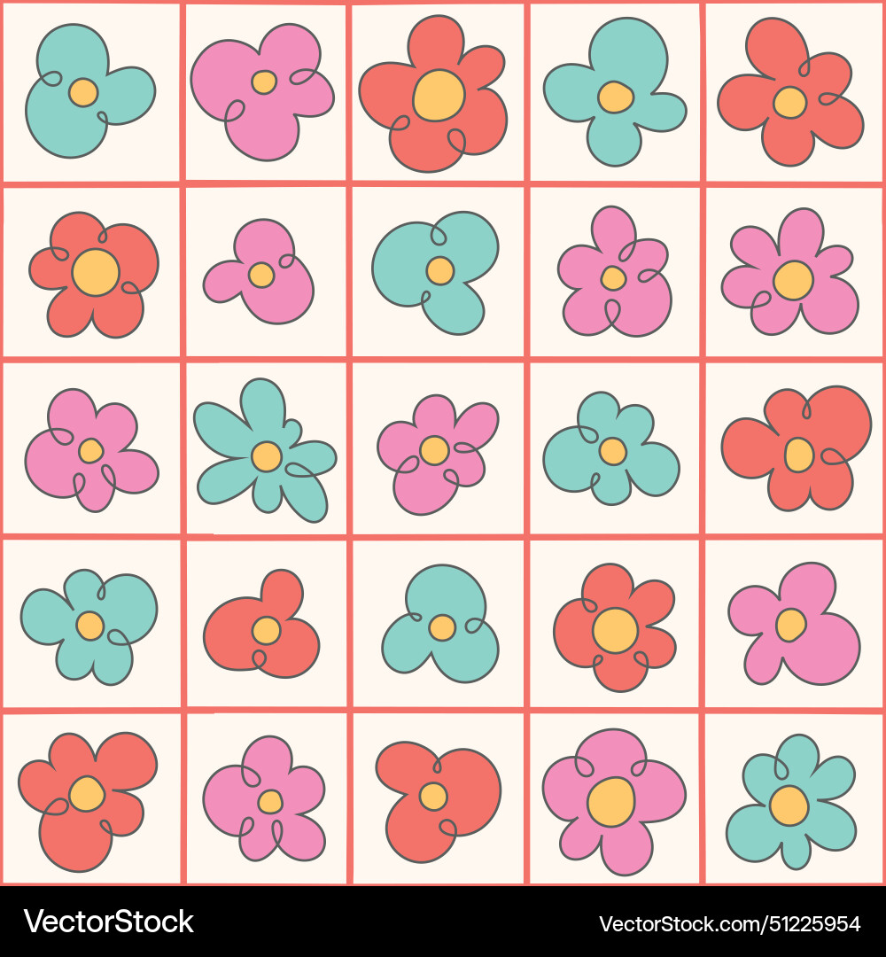 Retro 70s groovy psychedelic seamless pattern Vector Image