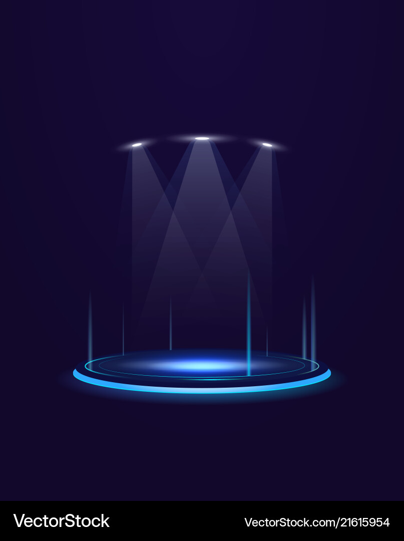 Spotlight and glowing stage Royalty Free Vector Image