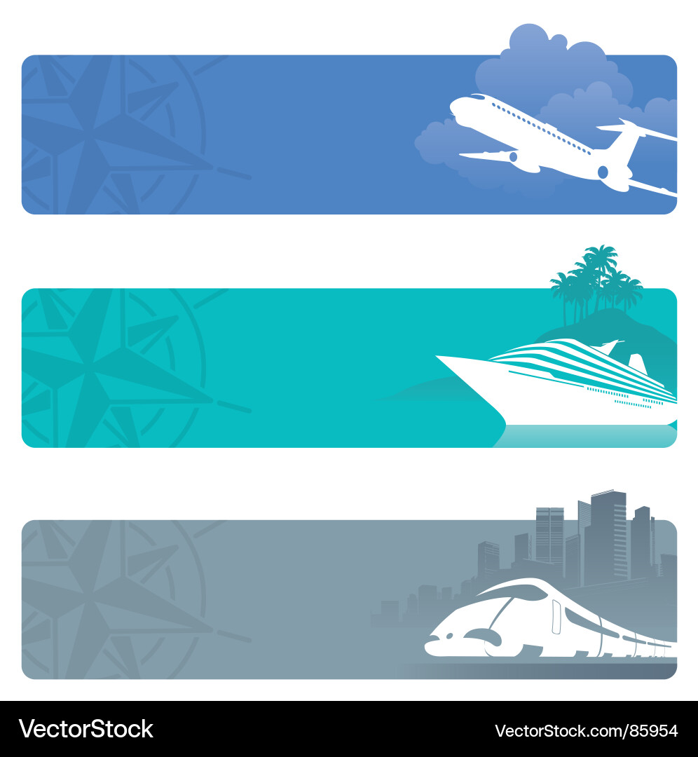 Travel Banners - Transportation Royalty Free Vector Image