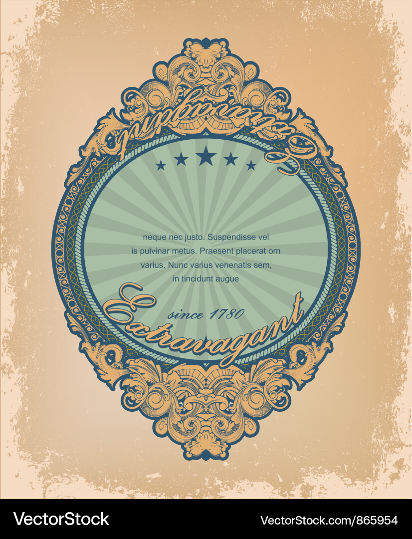 Vintage label with grunge background Royalty Free Vector