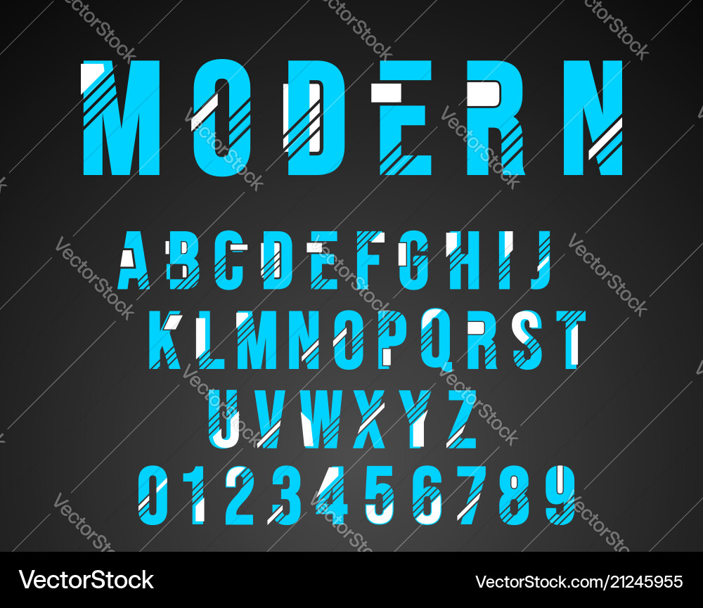 Alphabet font modern design Royalty Free Vector Image