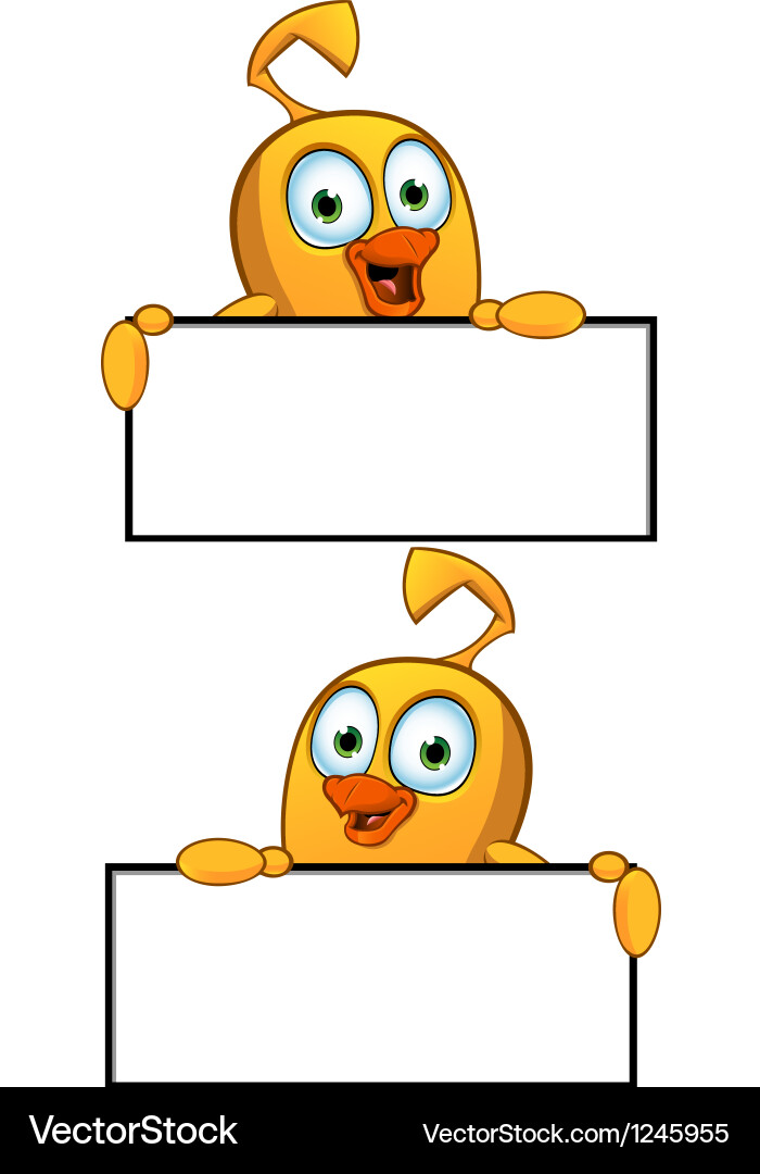 Cartoon chick border frame Royalty Free Vector Image