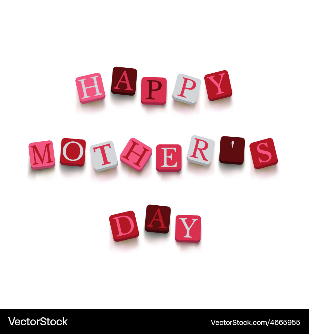 Colorful Happy Mothers Day Words Royalty Free Vector Image