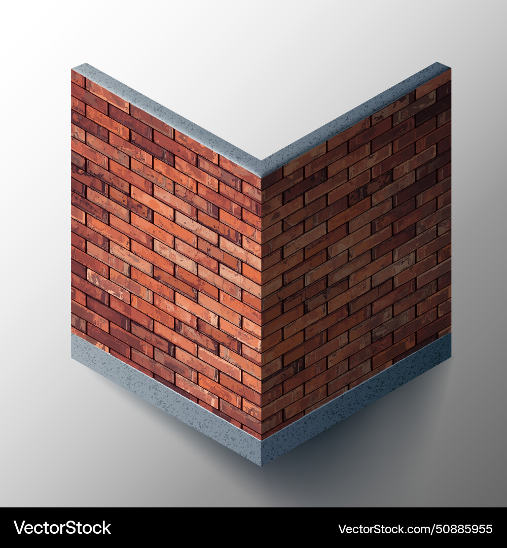 Corner of a brick wall Royalty Free Vector Image