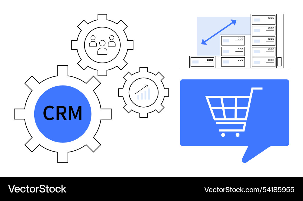 Customer relationship management and ecommerce Vector Image