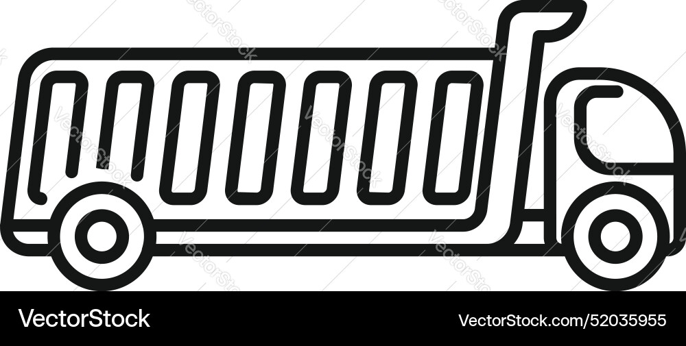 Dump truck delivering cargo at construction site Vector Image