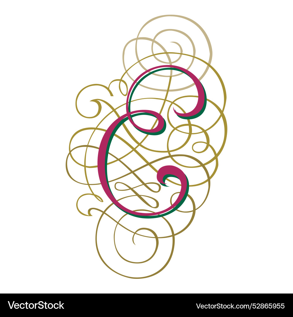 Fantasia initial caps font capital letter e design