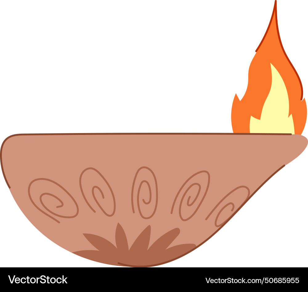 Festive diwali lamp cartoon Royalty Free Vector Image