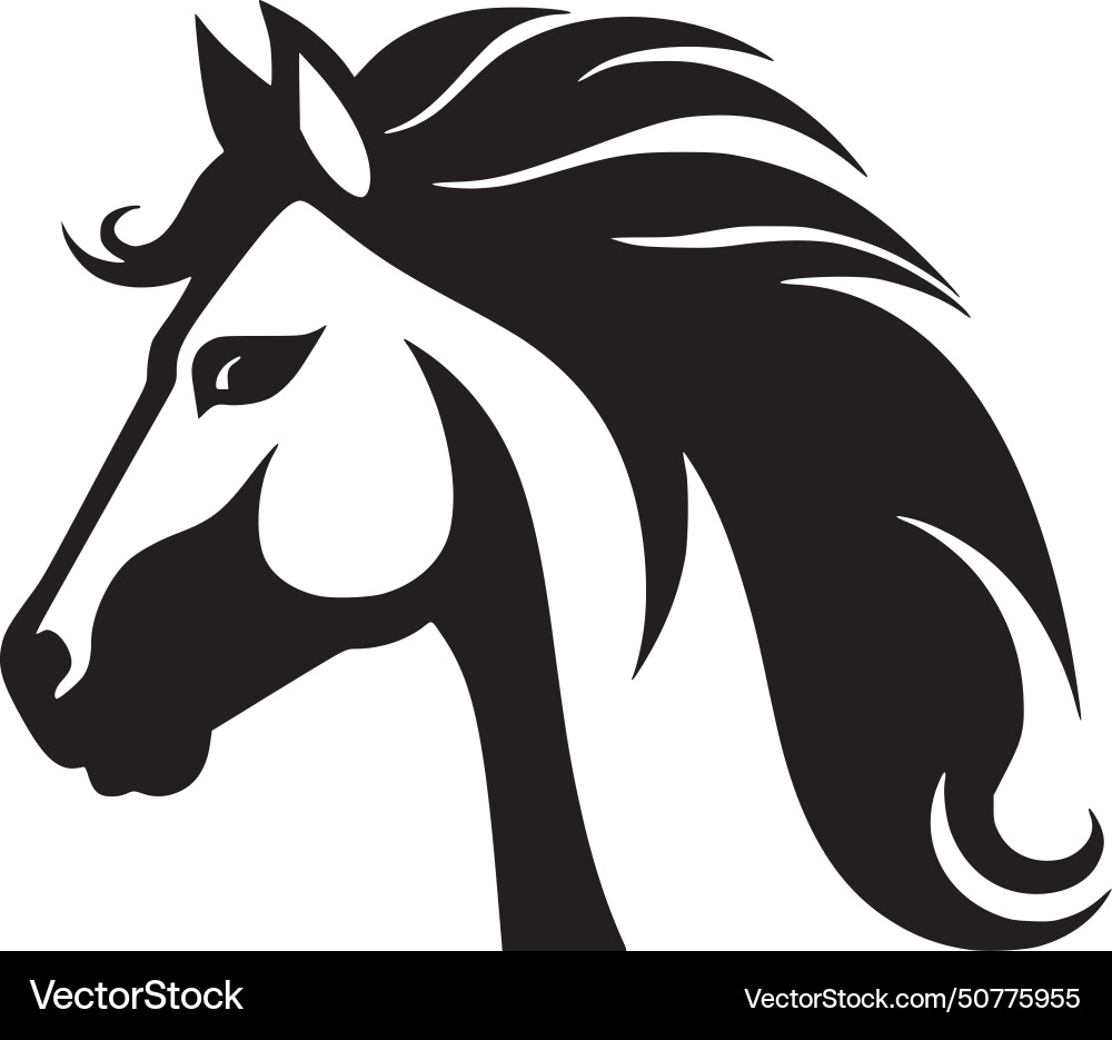 Horse - black and white Royalty Free Vector Image