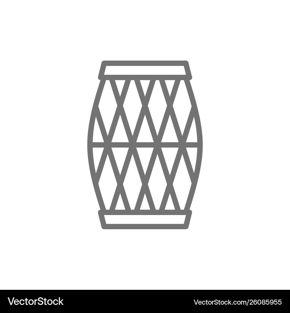 Indian musical drum mridangam dholak line icon Vector Image
