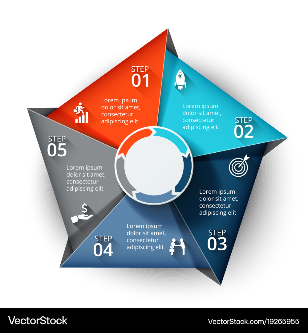 Pentagon element for infographic Royalty Free Vector Image