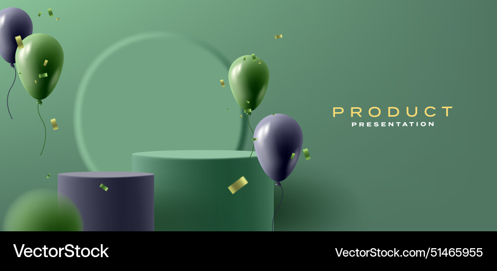 Product placement banner with cylinder podium Vector Image