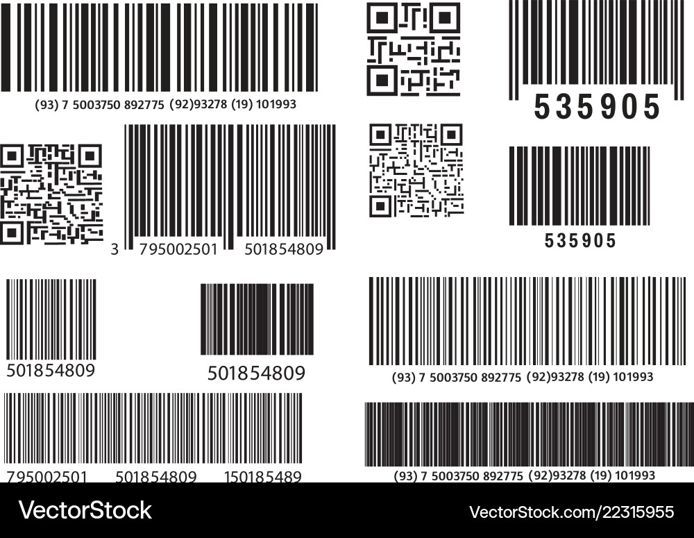 Realistic bar code Royalty Free Vector Image - VectorStock