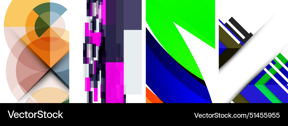 Sleek geometric abstract backgrounds composed Vector Image