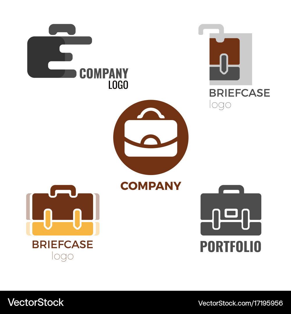 Briefcase Logo Collection Royalty Free Vector Image