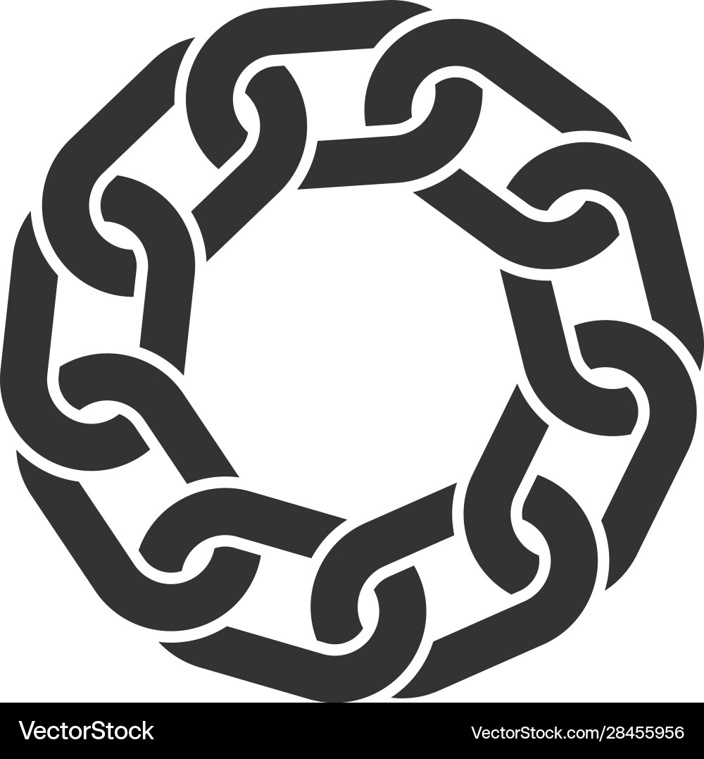 Chain link round circle logo icon shape sign Vector Image