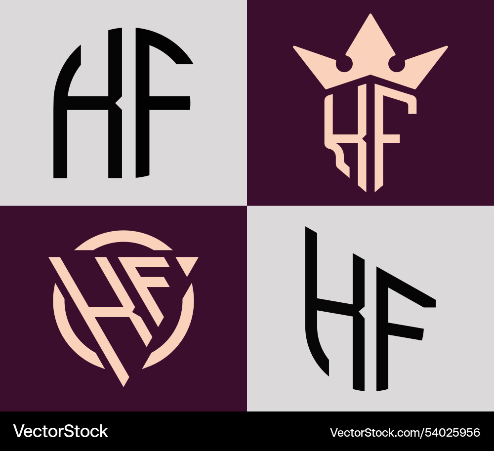 Creative simple initial letters kf logo designs Vector Image