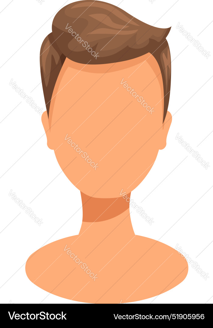 Faceless man with brown hair posing blank Vector Image