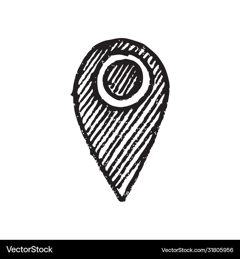 Hand drawn coordinates location point gps map Vector Image