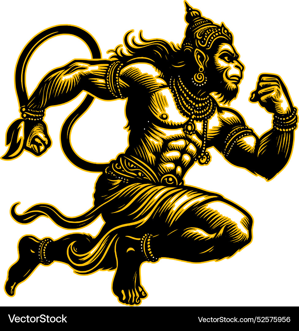Hanuman bajrangbali hindu god Royalty Free Vector Image