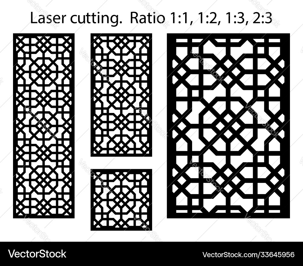 Laser cutting pattern template arabesque Vector Image