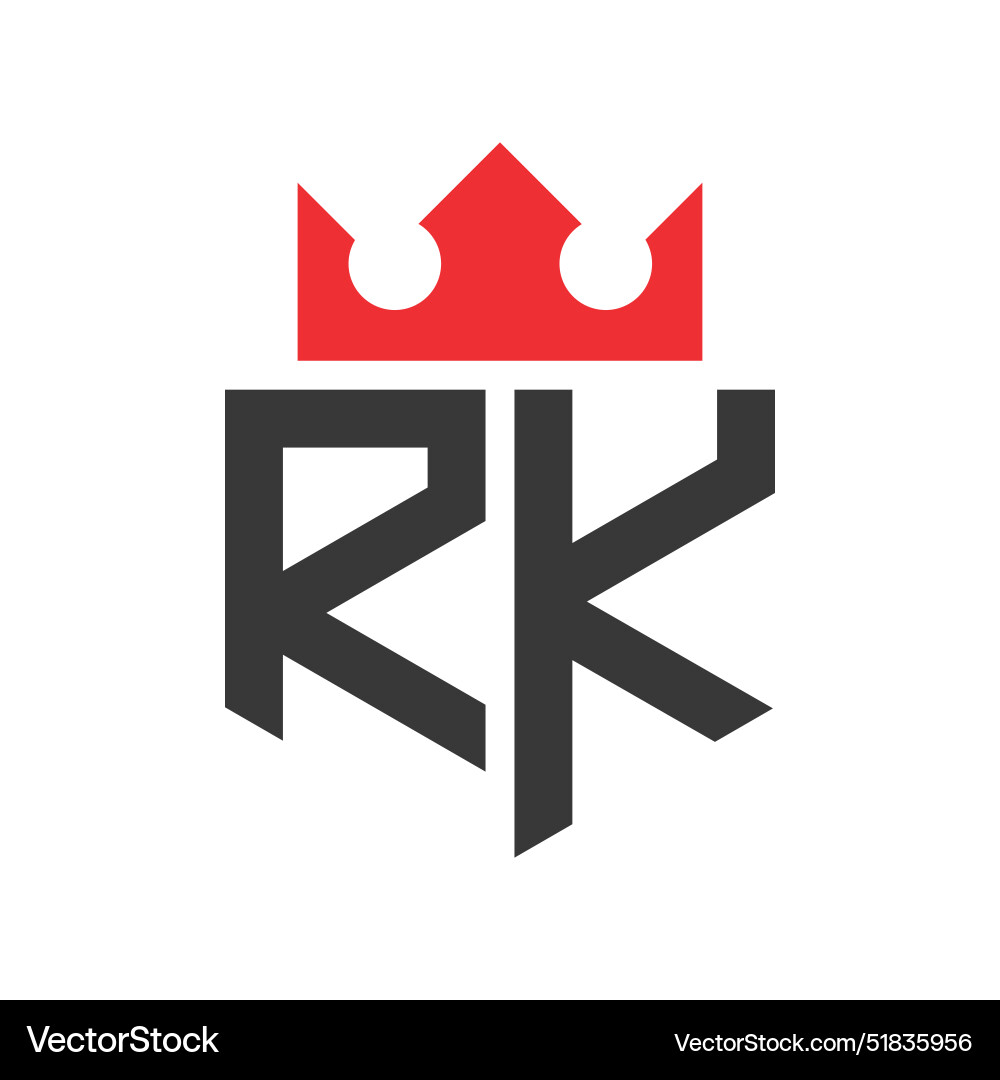 Letter rk crown logo Royalty Free Vector Image