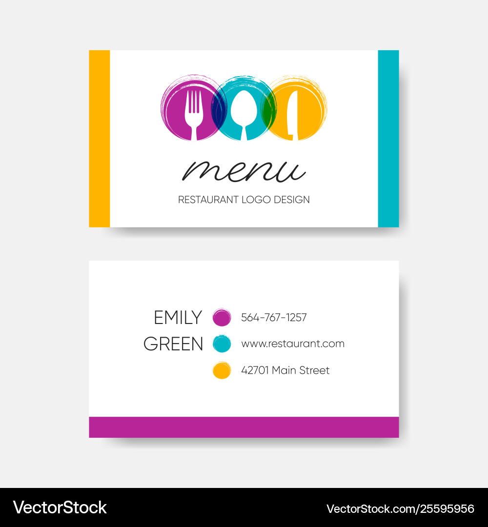 Modern business card template menu design Vector Image