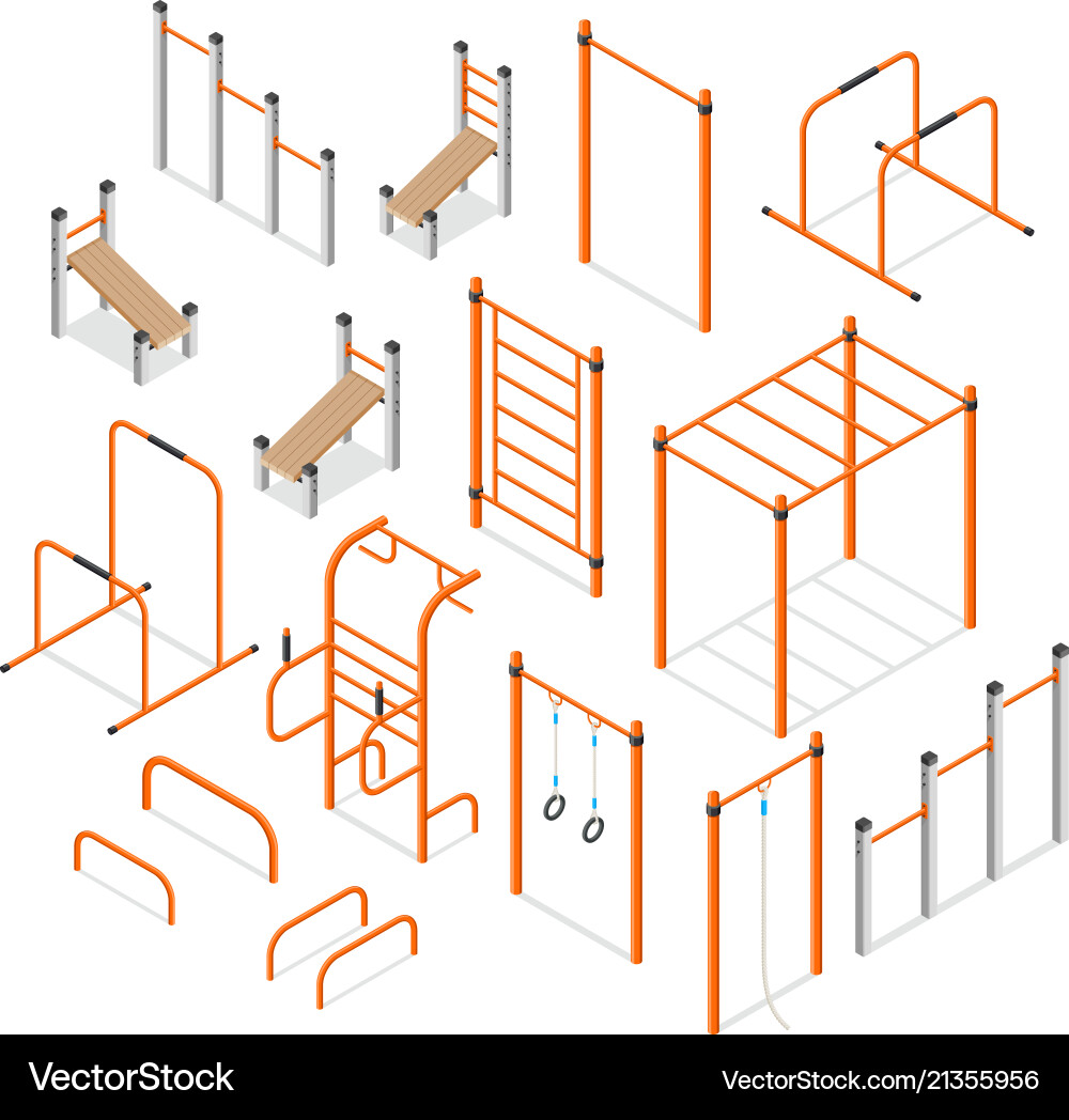 Outdoor Strength Training Equipment Royalty Free Vector