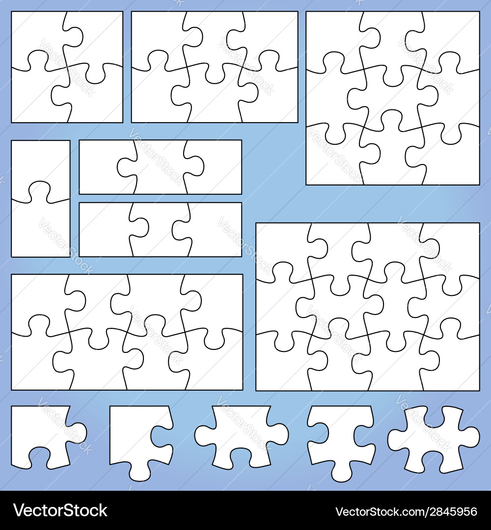 Jigsaw Puzzle Outlines Vector Images (over 7,900)