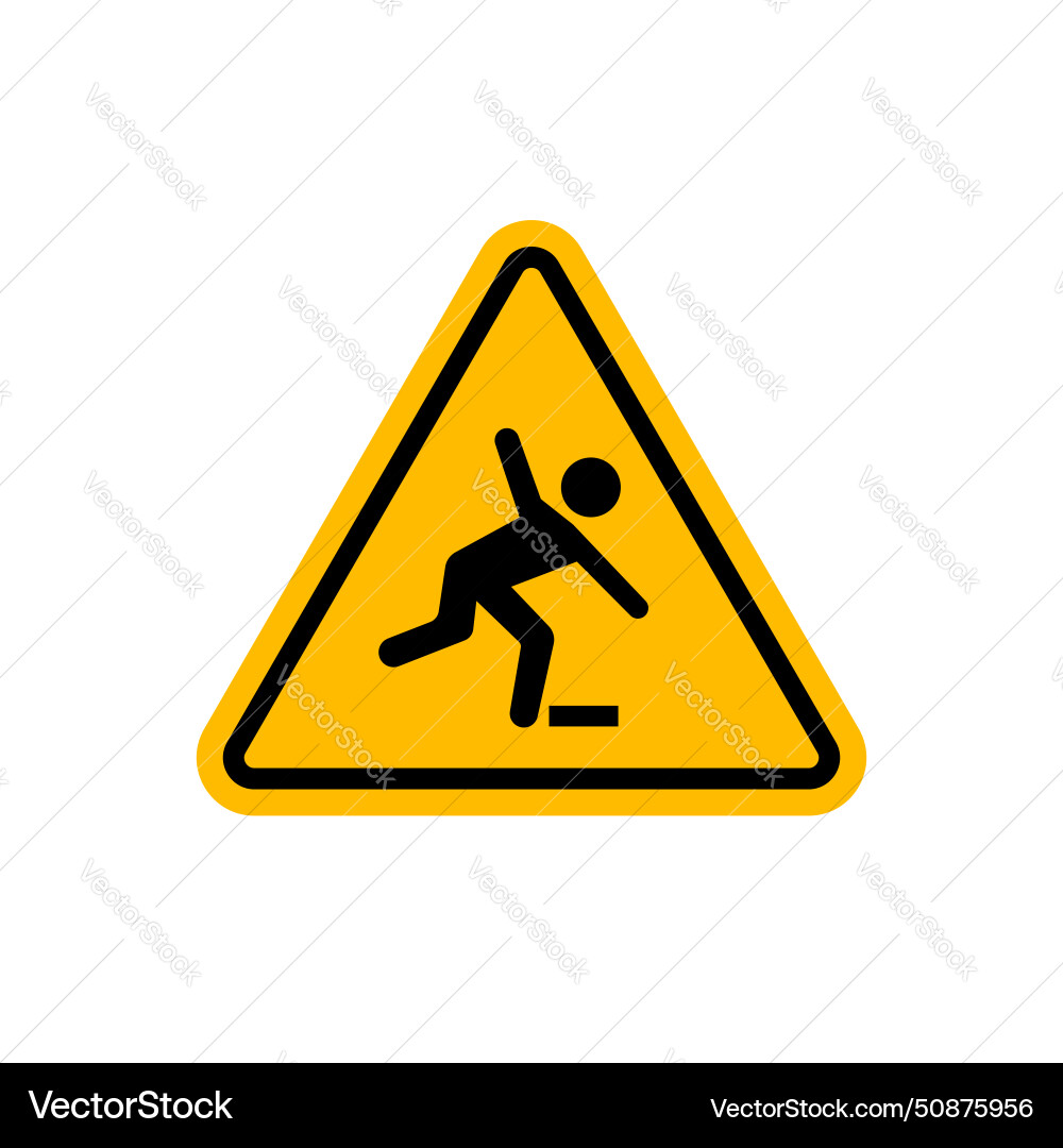 Tripping hazard warning sign icon set danger Vector Image