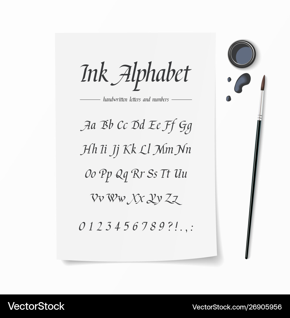 Universal handwritten font hand drawn alphabet Vector Image