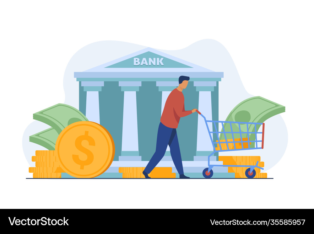 Bank customer getting loan Royalty Free Vector Image